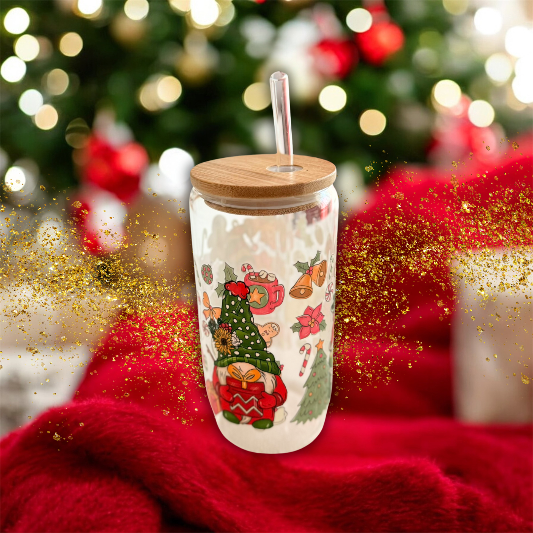 Gobelet en Verre Personnalisé – Avec Couvercle Bambou & Paille – Madame ...